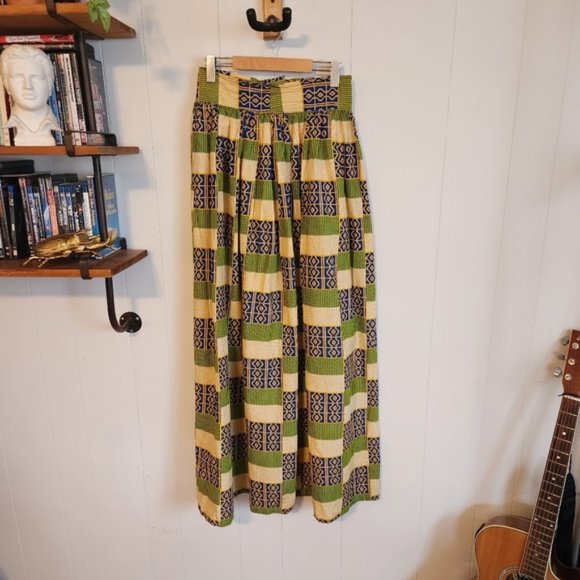 Vintage | Skirts | Vintage 7s Boho Bohemian High Waisted Maxi Skirt Mcm ...